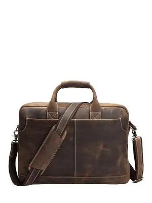 STEEL HORSE LEATHER The Welch Briefcase - Brown