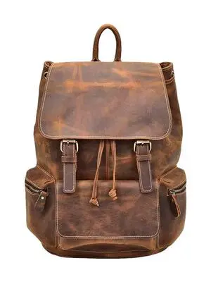 STEEL HORSE LEATHER The Hagen Vintage Backpack - Brown