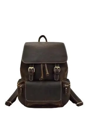 STEEL HORSE LEATHER The Hagen Vintage Backpack - Dark Brown