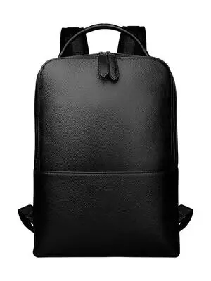 STEEL HORSE LEATHER Skald Pebbled Leather Backpack - Black