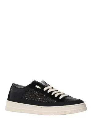 CANDICE COOPER Tim Perforated Leather Sneakers - Black