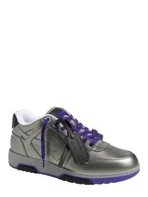 Off-White Out Of Office Metallic Low Top Sneaker - Medium Grey - Purple