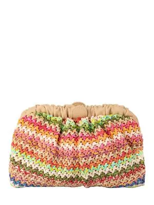 OLGA BERG Amalia Petite Gathered Clutch - Multi Natural