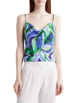 TAHARI ASL Floral Camisole - Pacific Blue Floral
