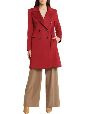 Fleurette Double-breasted Cashmere Coat - Apple