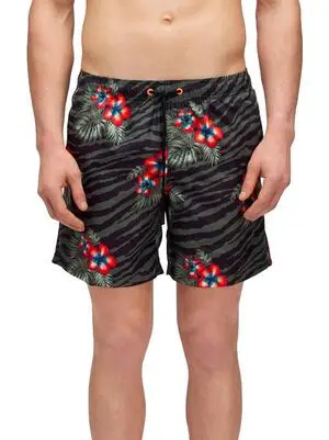 Sundek Floral Print Board Shorts - Thyme
