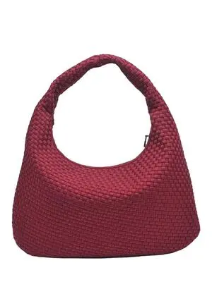 SOL AND SELENE Dare To Dream Large Woven Neoprene Hobo Bag - Wine
