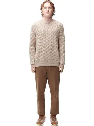 GOBI MONGOLIAN CASHMERE Cable Knit Cashmere Sweater - Warm Grey