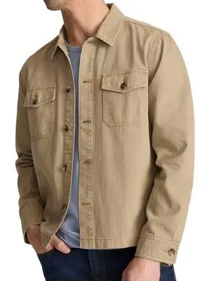UNTUCKIT Chadwick Herringbone Overshirt - Khaki