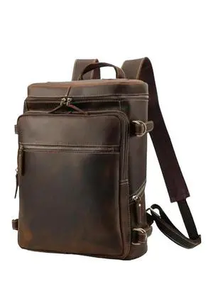 STEEL HORSE LEATHER The Raoul Backpack - Dark Brown