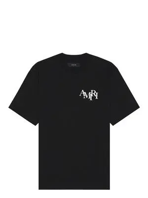 Amiri Staggered Logo Tee - Black