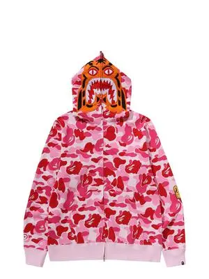 A BATHING APE Camo Tiger Full Zip Hoodie - Pink
