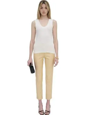 Rosetta Getty Cropped Skinny Pant - Yellow