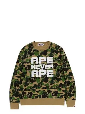 A BATHING APE Camo Asnka Crewneck Sweatshirt - Green
