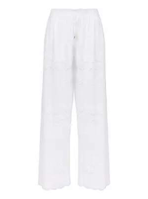 Melissa Odabash Immy Broderie Anglaise Wide-leg Pants - White