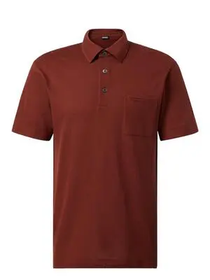 Zegna Cotton Piqué Polo Shirt - Red