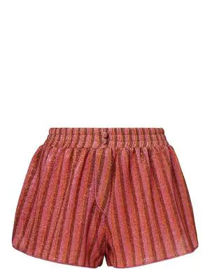 Oseree Striped Lamé Shorts - Multicoloured
