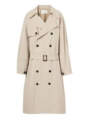 THE FRANKIE SHOP Mavis Oversized Trench Coat - Beige