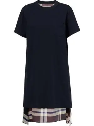 Sacai Paneled T-shirt Dress - Black