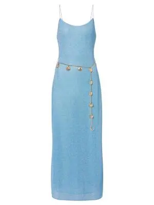 Oseree OSEREE Lumière Belted Maxi Dress Blue