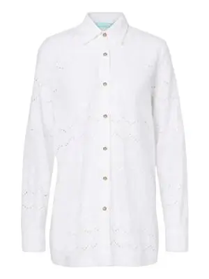 Melissa Odabash Orla Broderie Anglaise Shirt - White
