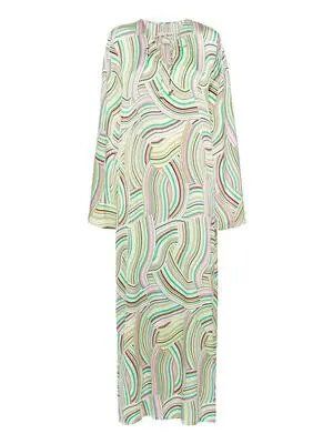 BAMBAH Geometric Striped Kaftan - Green