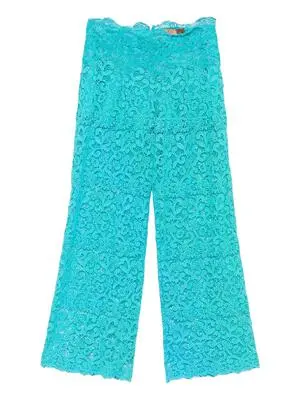Ermanno Scervino Floral Lace Trousers - Blue