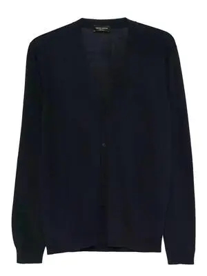 ROBERTO COLLINA Fine-knit Cardigan - Blue