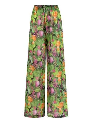 PARAMIDONNA Jungle-print Trousers - Green