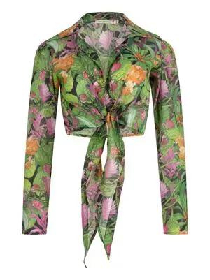 PARAMIDONNA Jungle-print Beach Shirt - Green