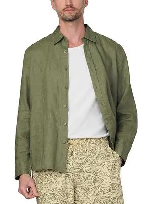 Joe's Jeans Jakob Relaxed Fit Linen Shirt Lichen
