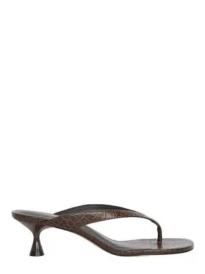 REFORMATION Sophie Heeled Sandals - Brown Croc-effect