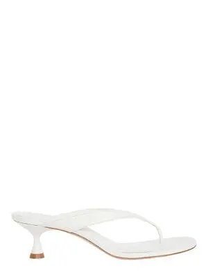 REFORMATION Sophie Heeled Sandals - White Leather