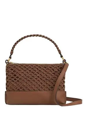 REISS Blakeley Raffia Crossbody Bag - Tan
