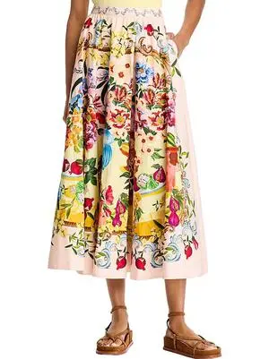 Farm Rio Garden Terrace Midi Skirt - Garden Ter