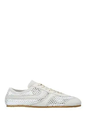Dries Van Noten Dustin Stripe Mesh And Suede Low-top Trainers - White/comb
