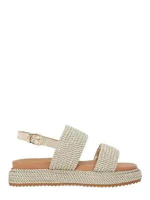 Kurt Geiger Phoebe Rope Woven Sandals - Gold