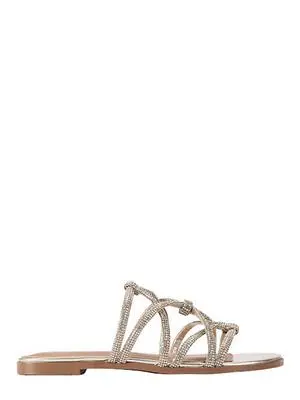 Kurt Geiger Perla Woven Flat Sandals - Gold