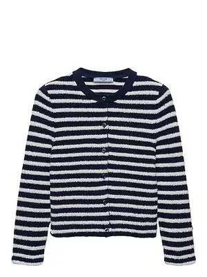Prada Striped Boucle Knitted Cardigan - Blue
