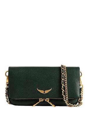 Zadig&Voltaire Zadig&Voltaire Rock Nano Leather Clutch Bag Emerald