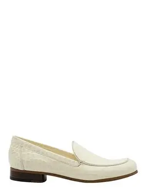 GIA BORGHINI X Helsa Money Croc-embossed Loafer - Off White