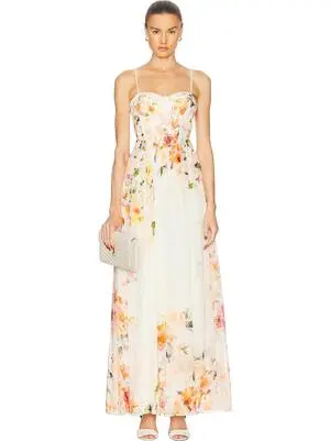 Hemant & Nandita Saba Long Dress - Ivory Floral