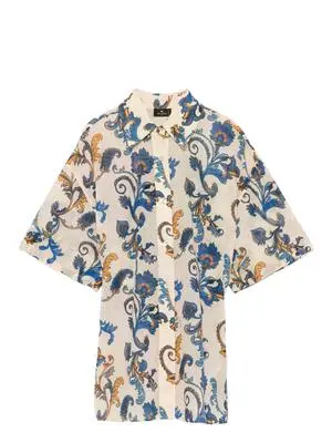 Etro Floral-print Shirt - Blue