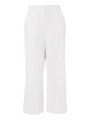 Theory Terena Cropped Linen-blend Wide-leg Pants - White