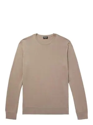 Zegna Cashseta Crewneck Sweater Beige