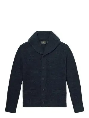 Ralph Lauren Shawl-Collar Ribbed Cotton Cardigan Navy