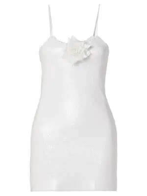 RODARTE Embellished Sequined Tulle Mini Dress - White