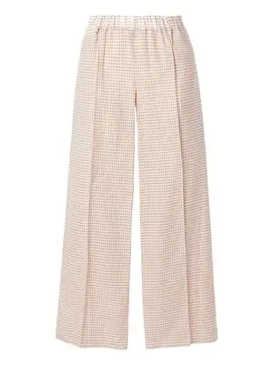 LIBEROWE Poloma Checked Wide-leg Pants - Cream