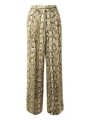 Dries Van Noten Snake-print Jersey Straight-leg Pants - Animal Print