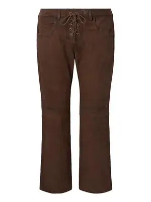 Isabel Marant Vanel Lace-up Suede Pants - Brown